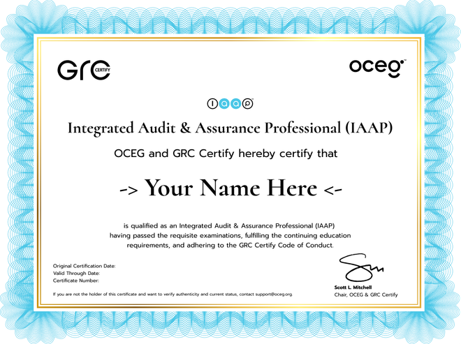 Integrated Audit & Assurance Professional (IAAP™) Certification - OCEG
