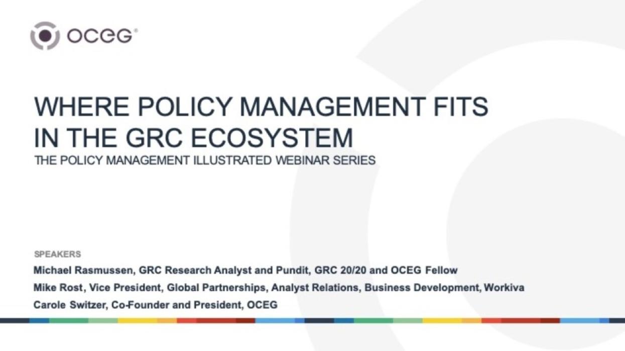 Where Policy Management Fits in the GRC Ecosystem - OCEG