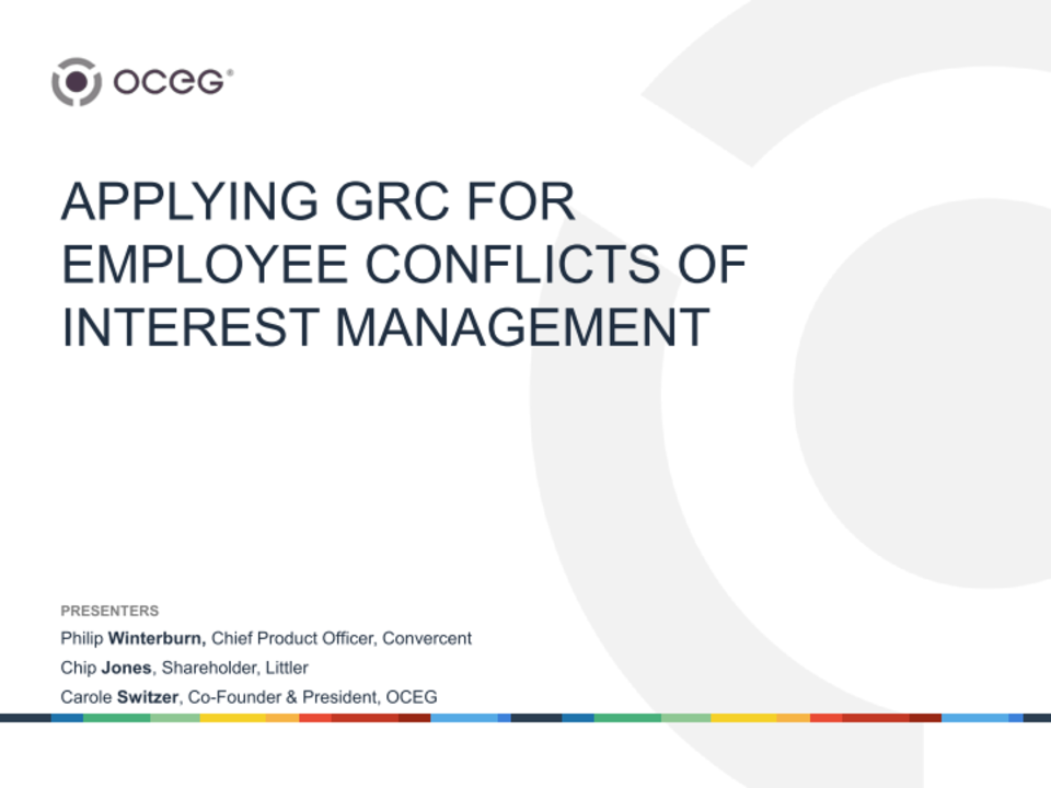 GRC for Conflict of Interest (COI) Management Slide Deck - OCEG