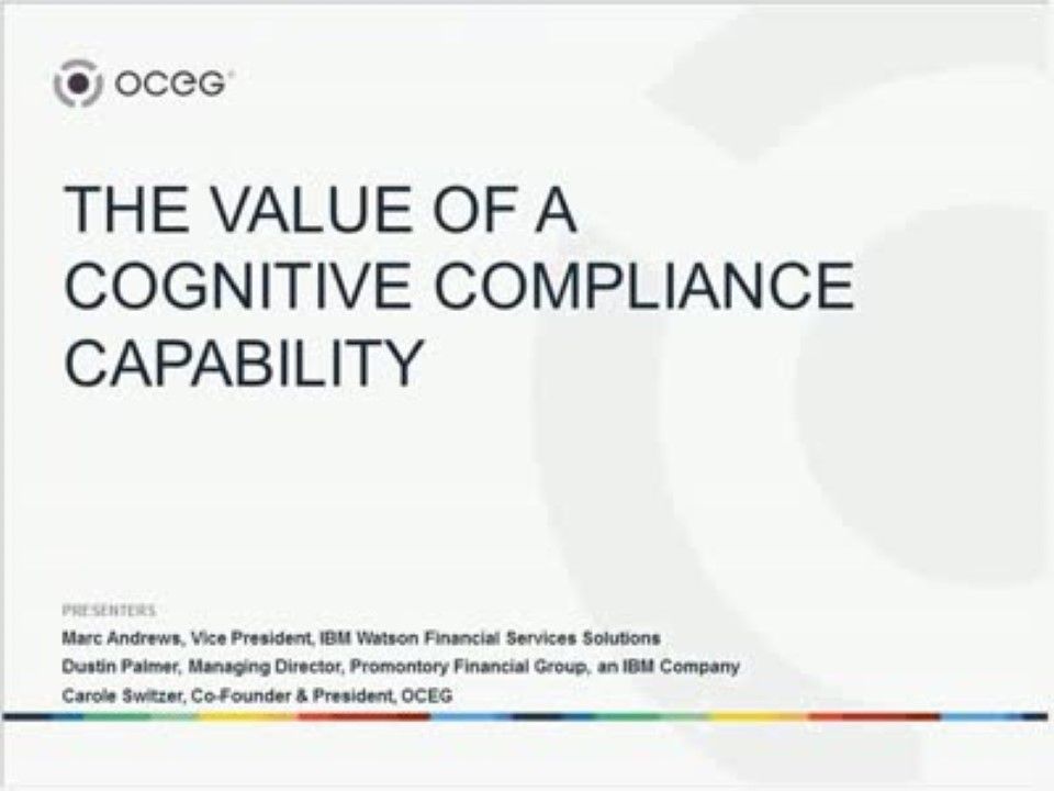 The Value of a Cognitive Compliance Capability - OCEG