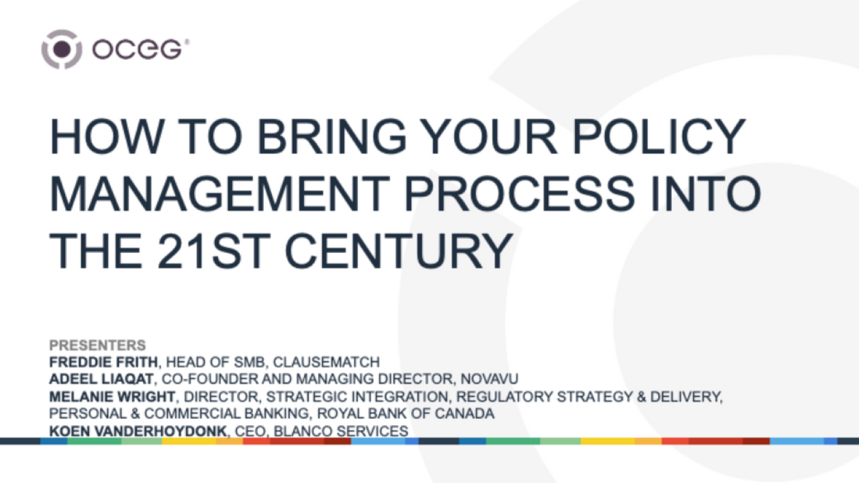 How to Bring Your Policy Management Process Into the 21st Century - OCEG