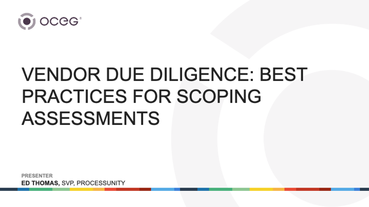 Vendor Due Diligence: Best Practices for Scoping Assessments - OCEG