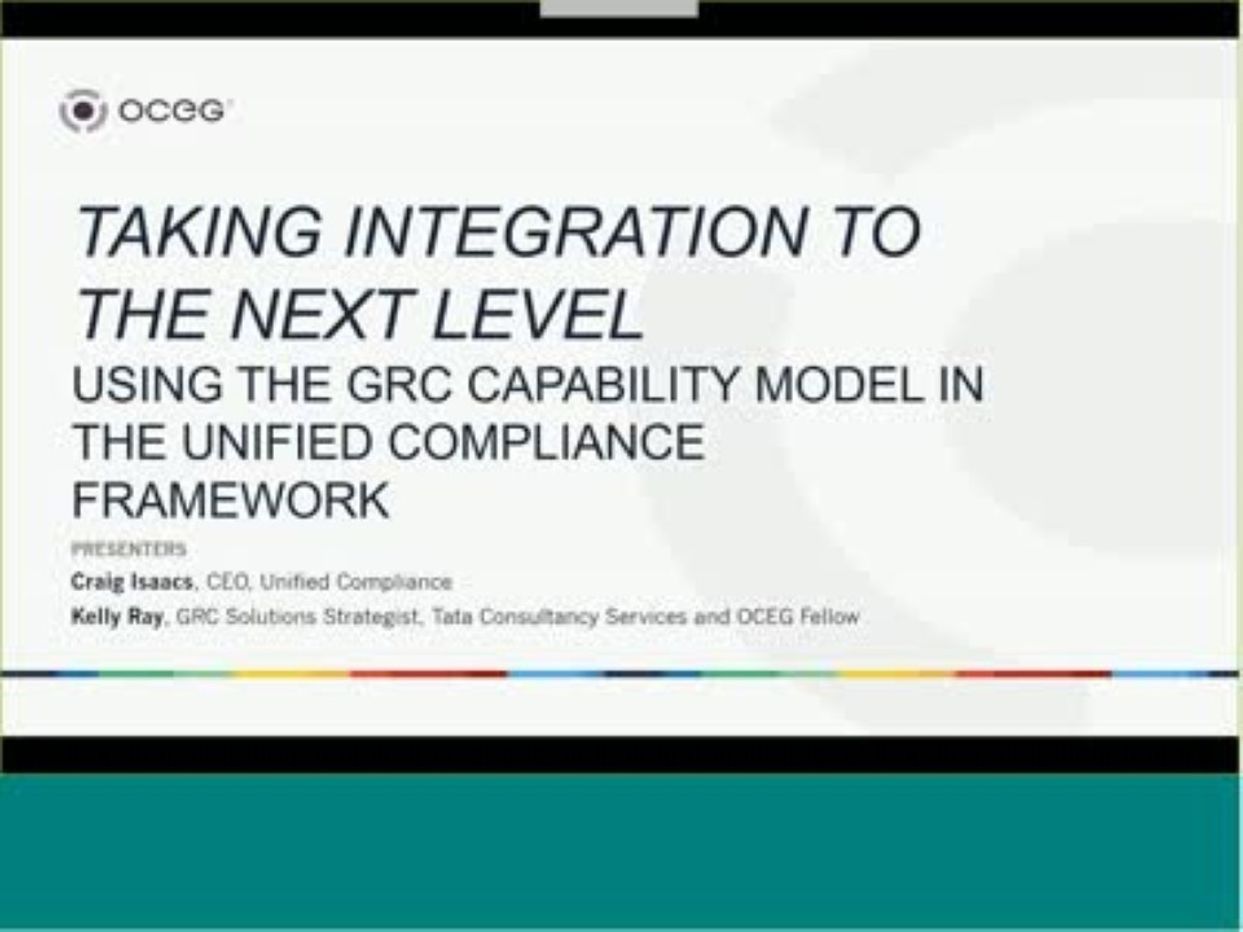 Taking Integration to the Next Level Using the GRC Capability Model in ...