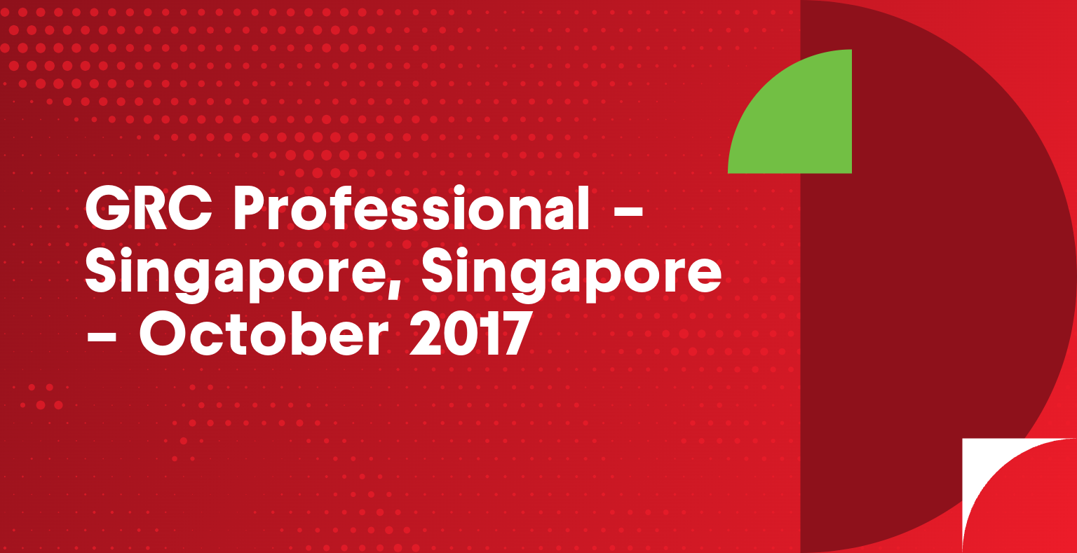 GRC Professional™ – Singapore, Singapore – October 2017 - OCEG