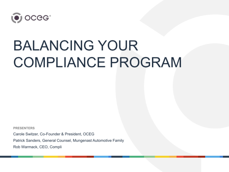 Balancing Your Compliance Program: The Power of Automated Workforce Execution Slide Deck - OCEG
