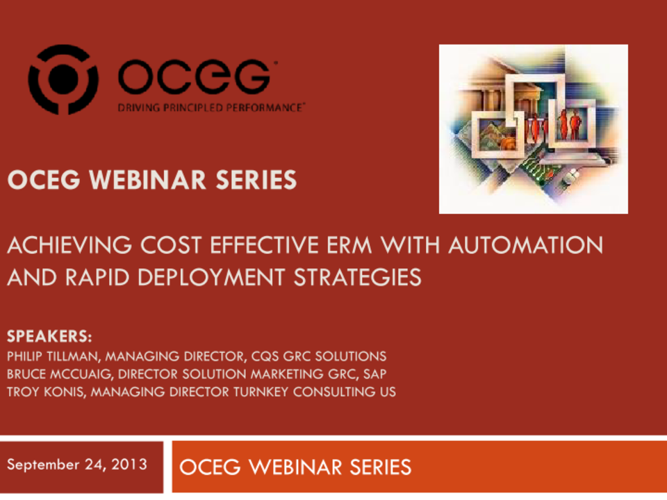 Achieving Cost Effective ERM Slide Deck - OCEG