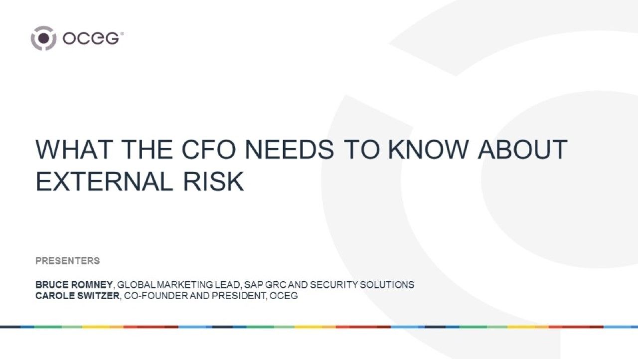 What the CFO Needs to Know About External Risk Recording - OCEG