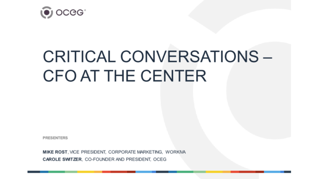Critical Conversations - CFO at the Center Slide Deck - OCEG