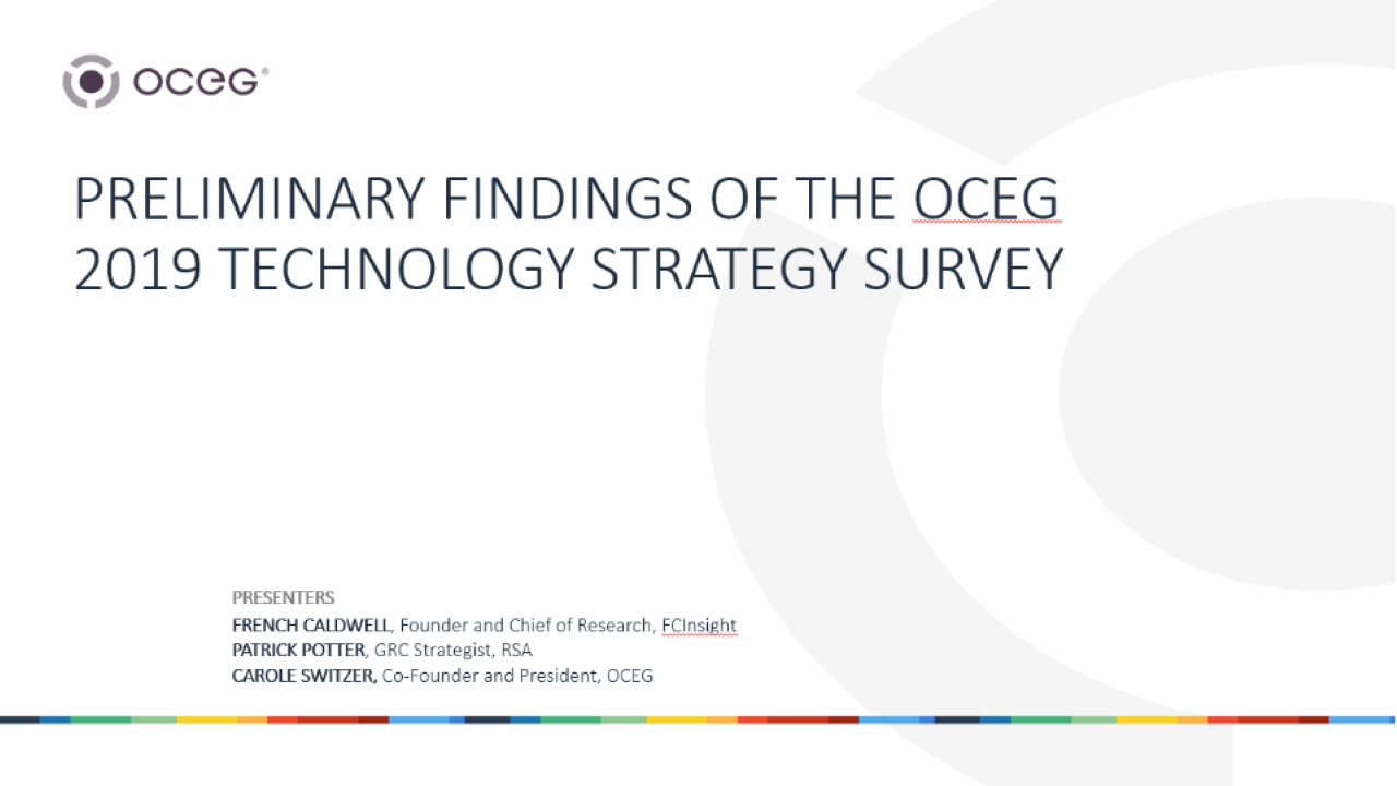 Preliminary Findings from the 2019 OCEG™ GRC Technology Strategy Survey ...