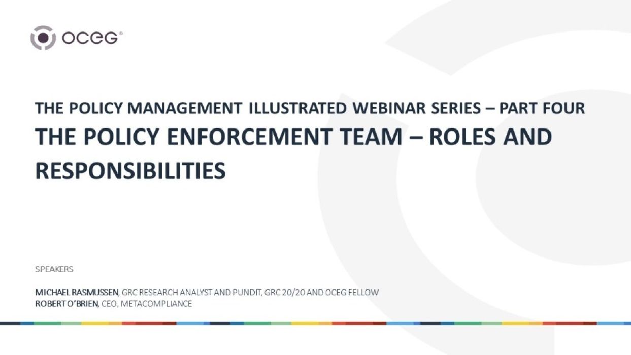 The Policy Enforcement Team – Roles and Responsibilities - OCEG