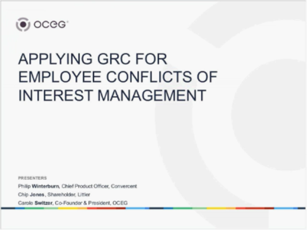 GRC for Conflict of Interest Management - OCEG