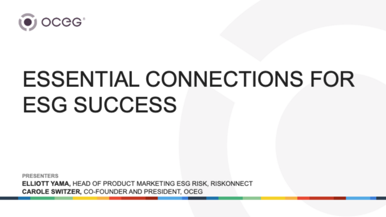 Essential Connections for ESG Success - OCEG