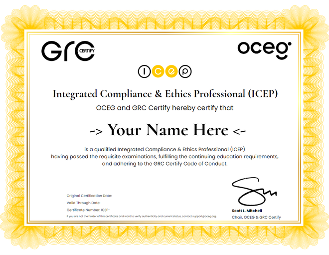 (NEW) Integrated Compliance & Ethics Professional (ICEP) - OCEG