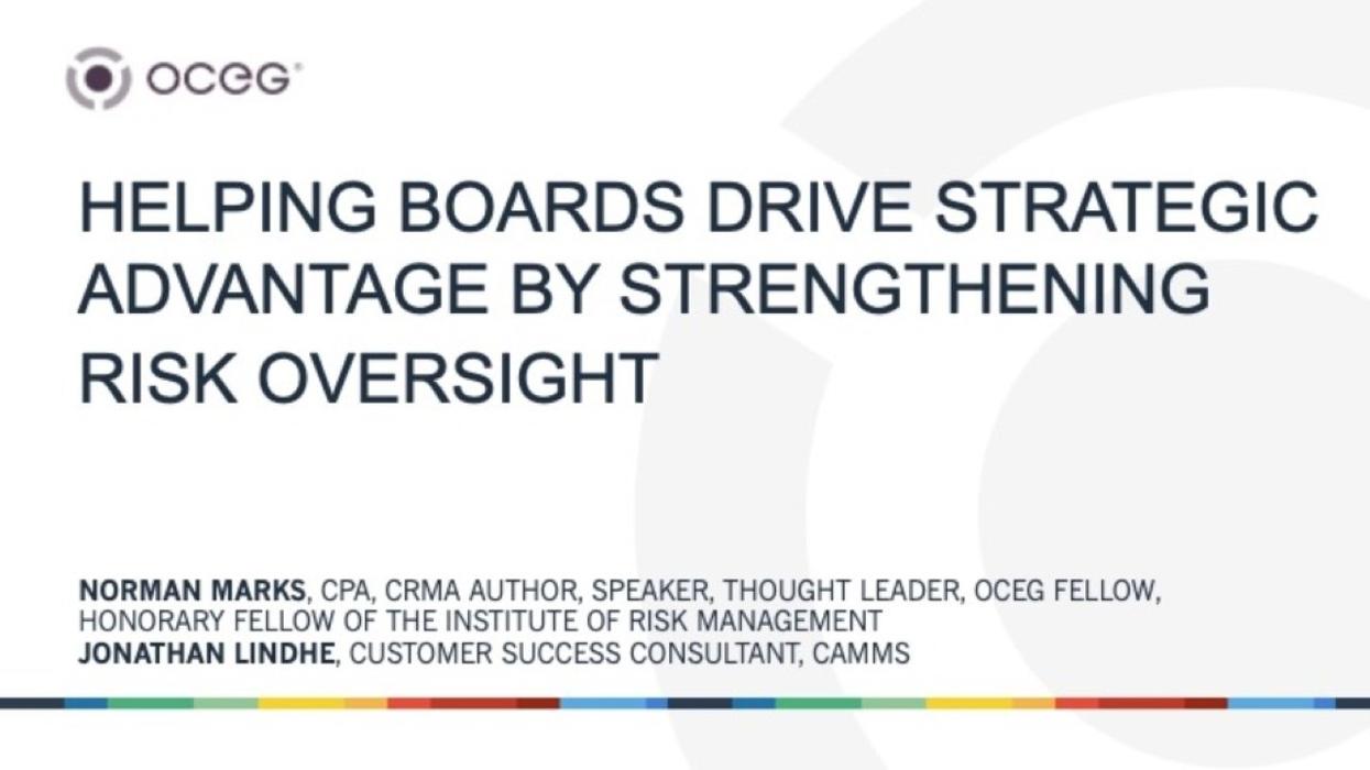 Helping Boards Drive Strategic Advantage by Strengthening Risk ...