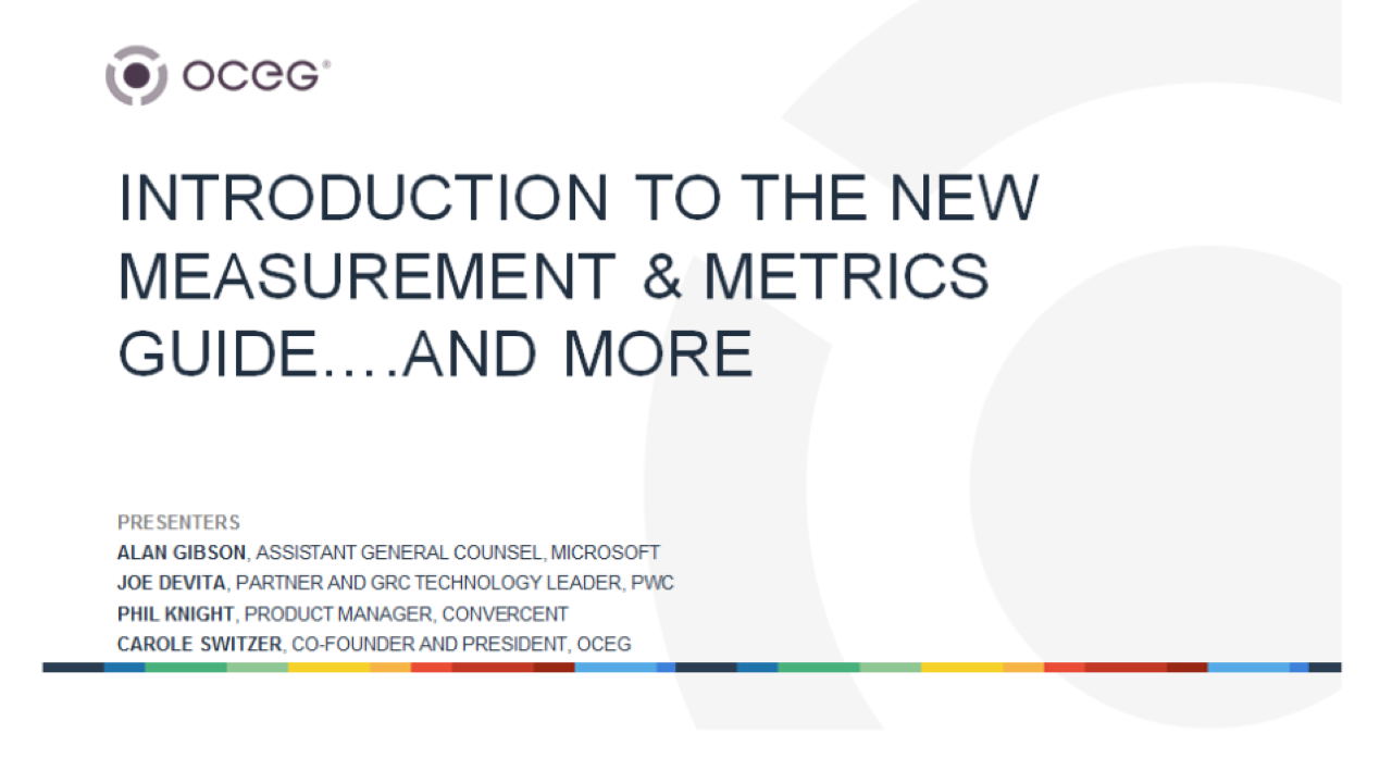 Introduction to GRC Metrics & Measurement and the Updated OCEG™ Guide ...