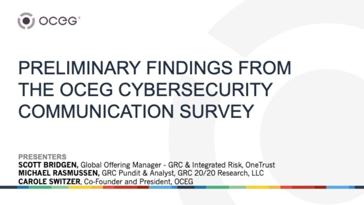 Preliminary Findings from the OCEG™ Cybersecurity Communication Survey ...