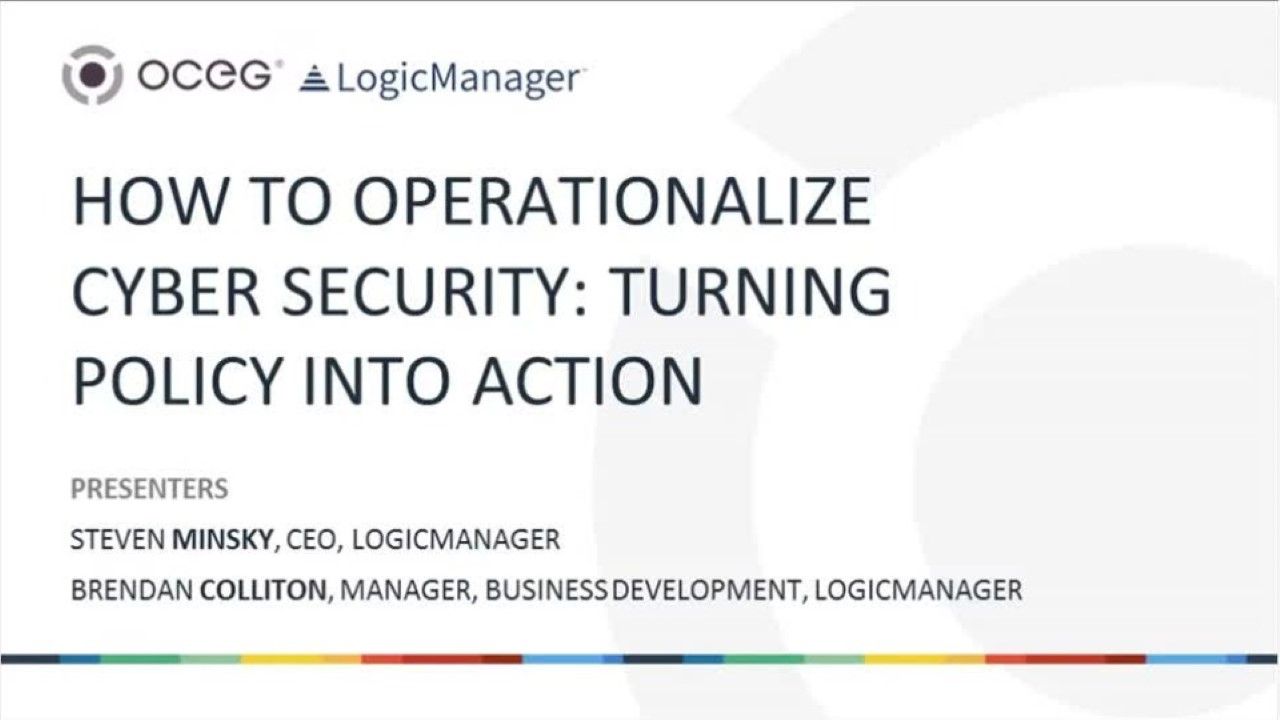 How to Operationalize Cyber Security: Turning Policy into Action ...