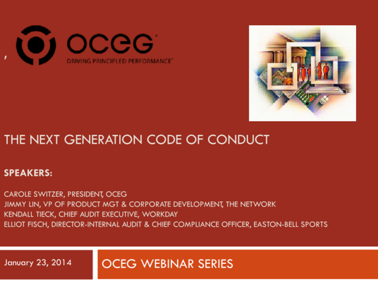 The Next Generation Code of Conduct Slide Deck - OCEG