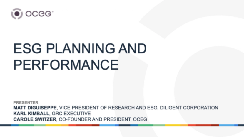 ESG Planning and Performance - OCEG