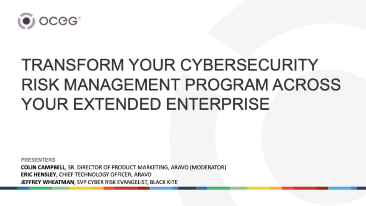 Transform Your Cybersecurity Risk Management Program Across Your ...