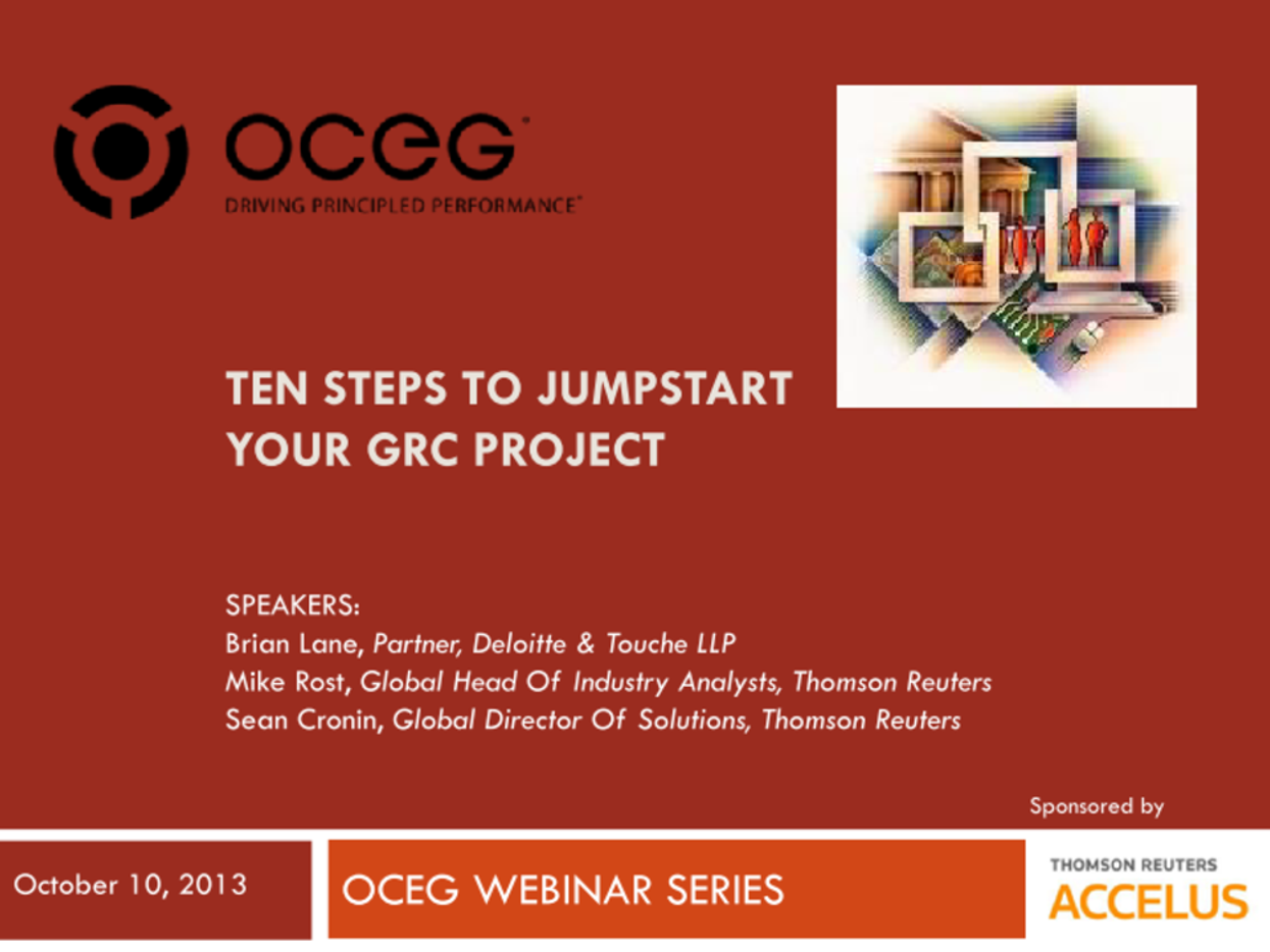 Ten Steps to Jumpstart Your GRC Project Slide Deck - OCEG