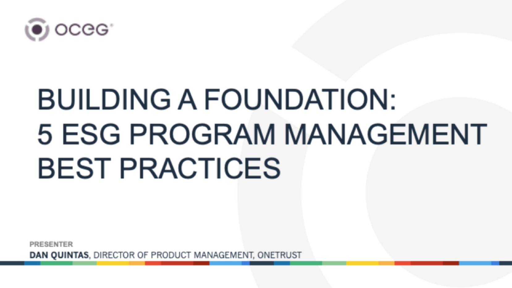 Building a Foundation: ﻿5 ESG Program Management Best Practices - OCEG