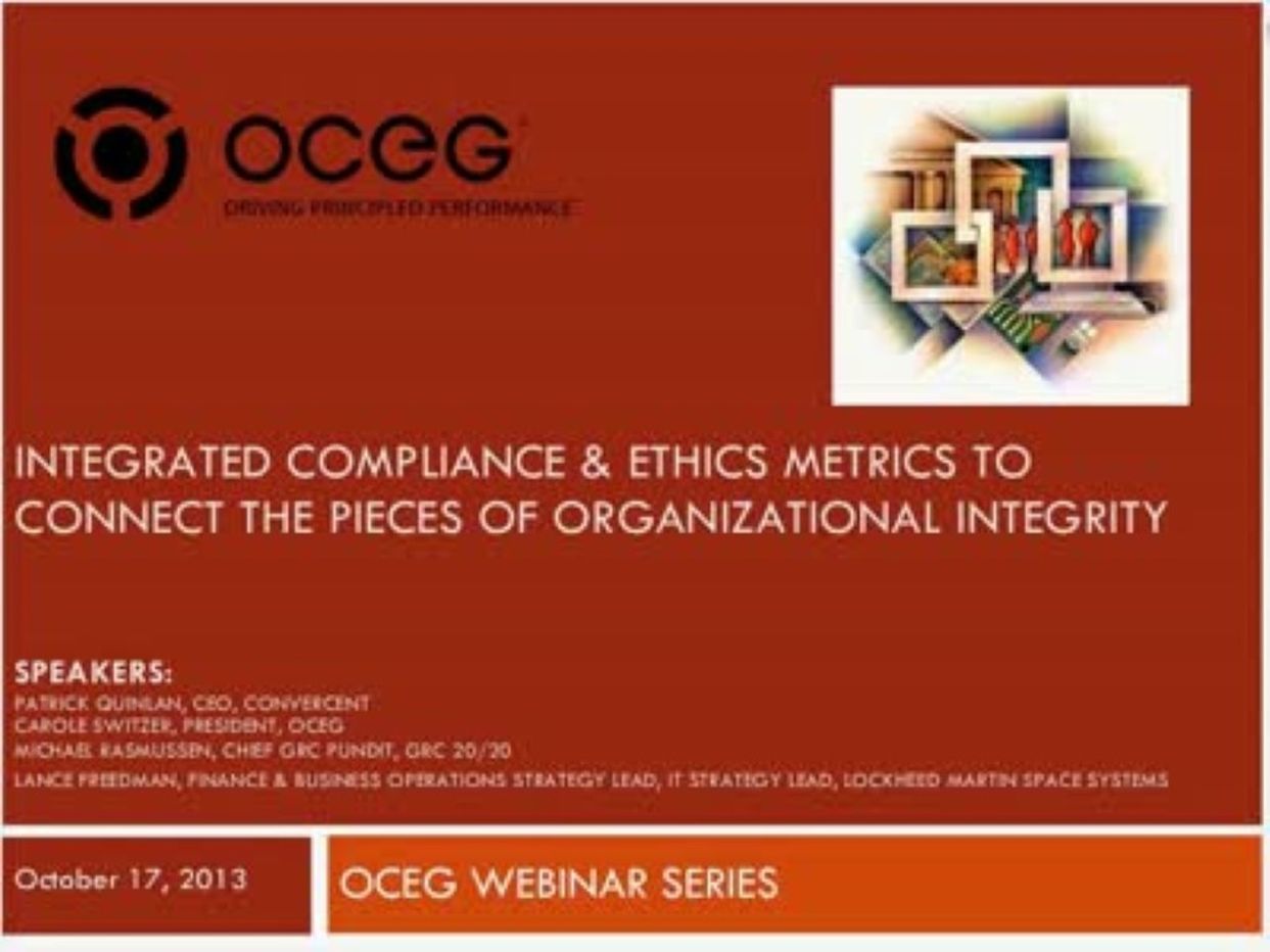 Integrated Compliance & Ethics Metrics to Connect the Pieces of ...