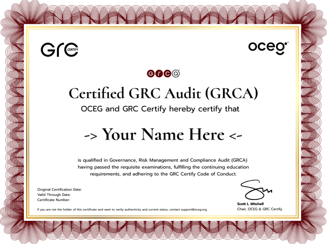 GRC Auditor (GRCA™) Certification - OCEG