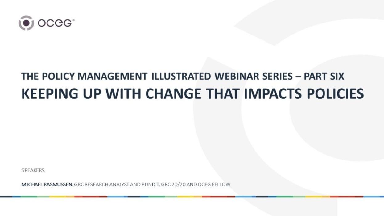 Keeping Up With Change That Impacts Policies - OCEG