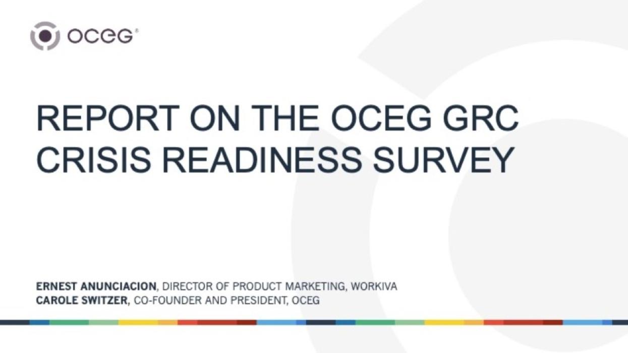 ENCORE: Report on the OCEG GRC Crisis Readiness Survey - OCEG
