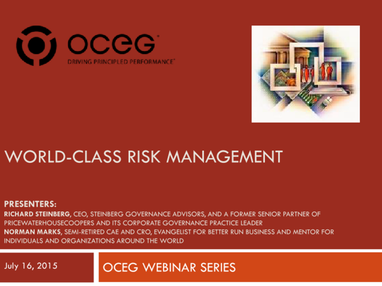 World-Class Risk Management Slide Deck - OCEG