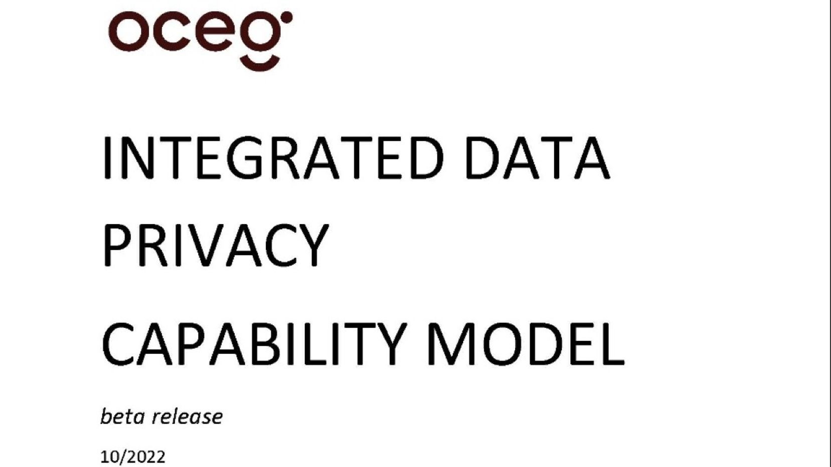 Integrated Data Privacy Capability Model - OCEG