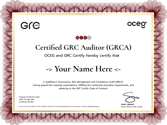 GRC Auditor (GRCA™) Certification - OCEG