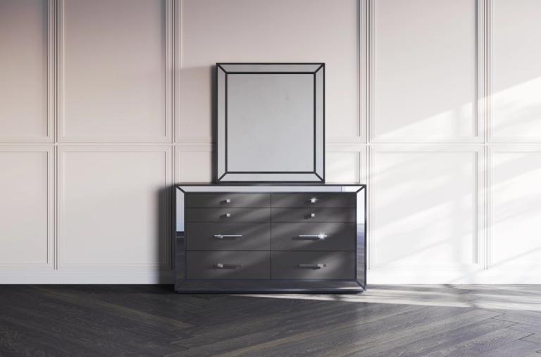 Amani Dresser With Mirror - Black - Beds n Dreams