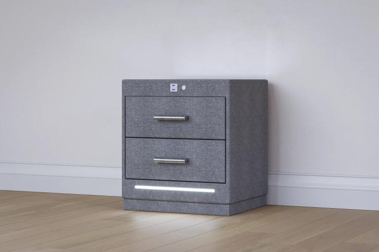 Fabric Bedside Table - Graphite - Beds n Dreams