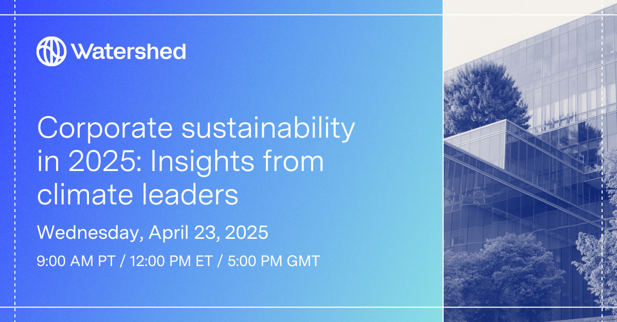 Watershed Event - State of Sustainability