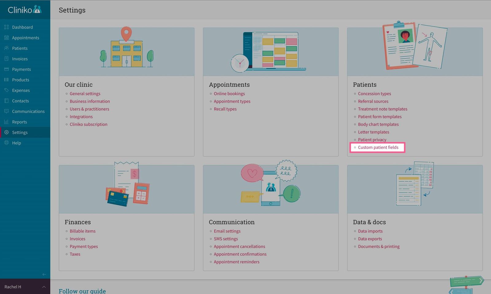Custom patient field placeholders now available in Cliniko!