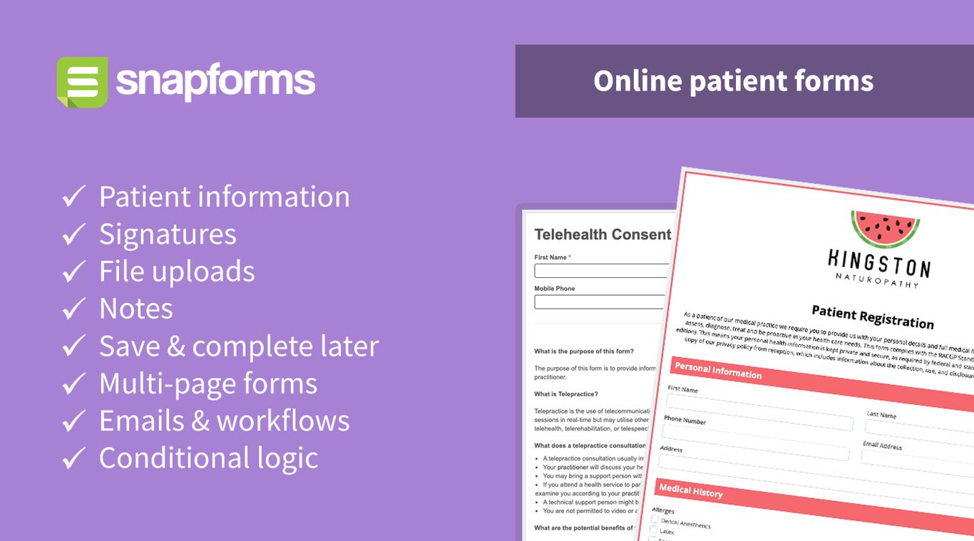 Snapforms - A connected app for Cliniko