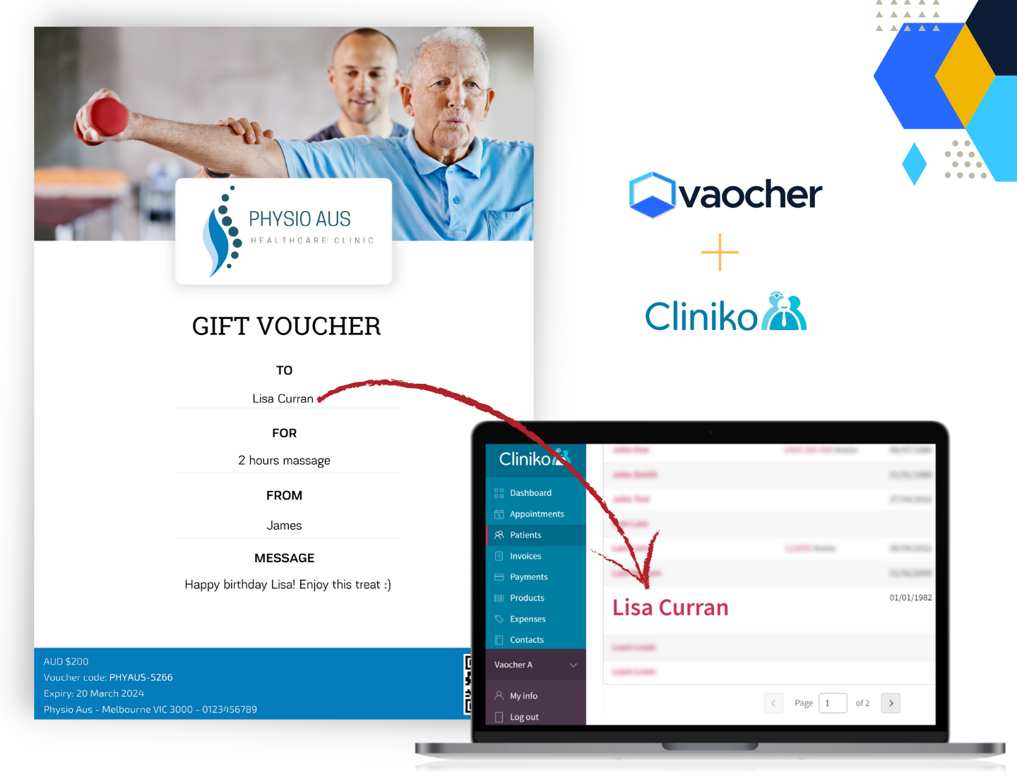 Vaocher App Cliniko Integration