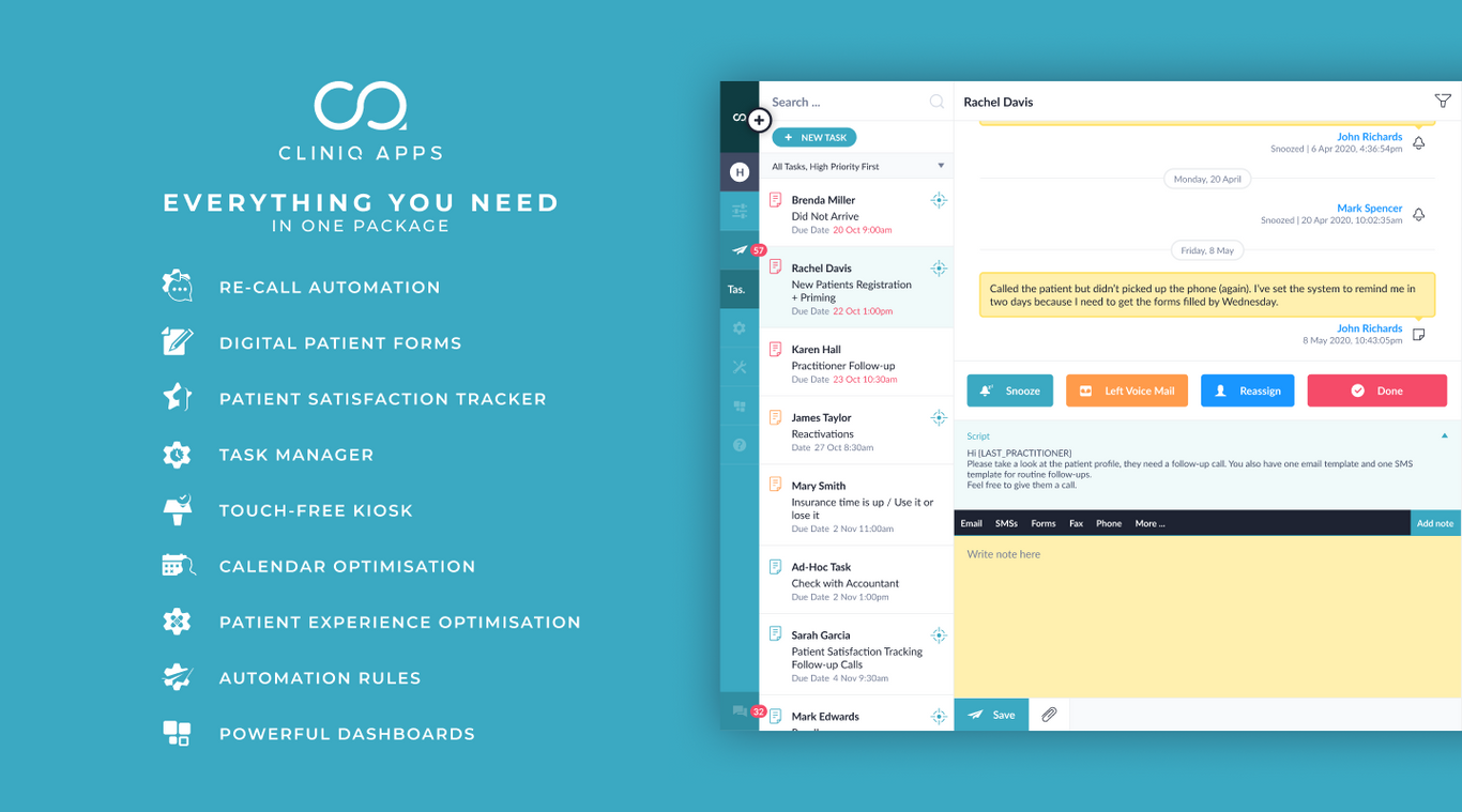 Cliniq Apps - A connected app for Cliniko