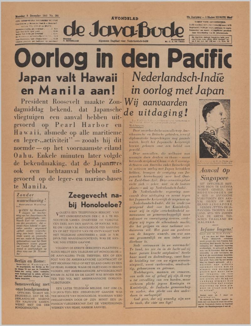 Start Tweede Wereldoorlog in de Pacific - Ons Land