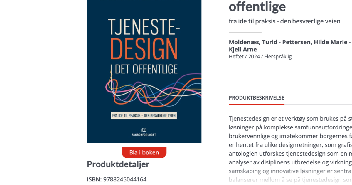 Refleksjoner om boken Tjenestedesign i det offentlige | Lent
