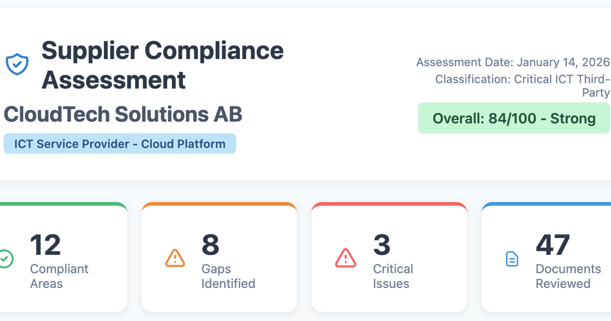 Supplier assessment agent | AI Use Case | Abundly