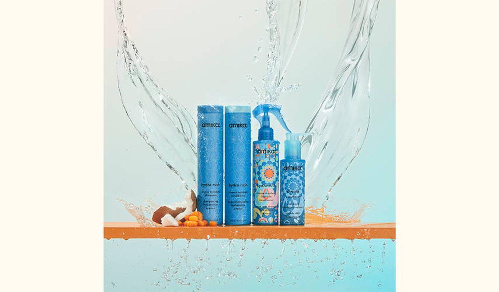 drench your hair with NEW hydro rush intense moisture collection | amika