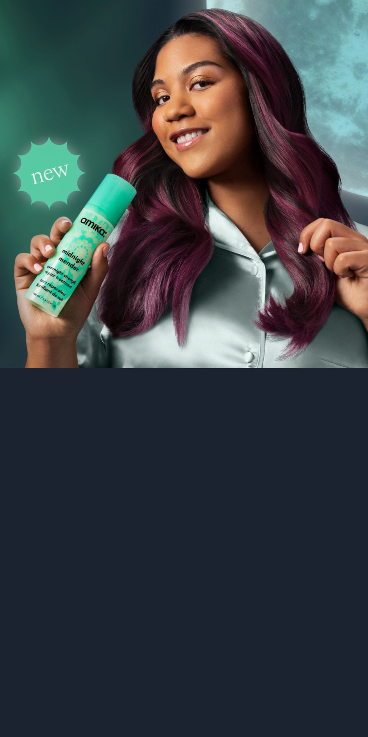 midnight mender overnight strength repair hair treatment | amika