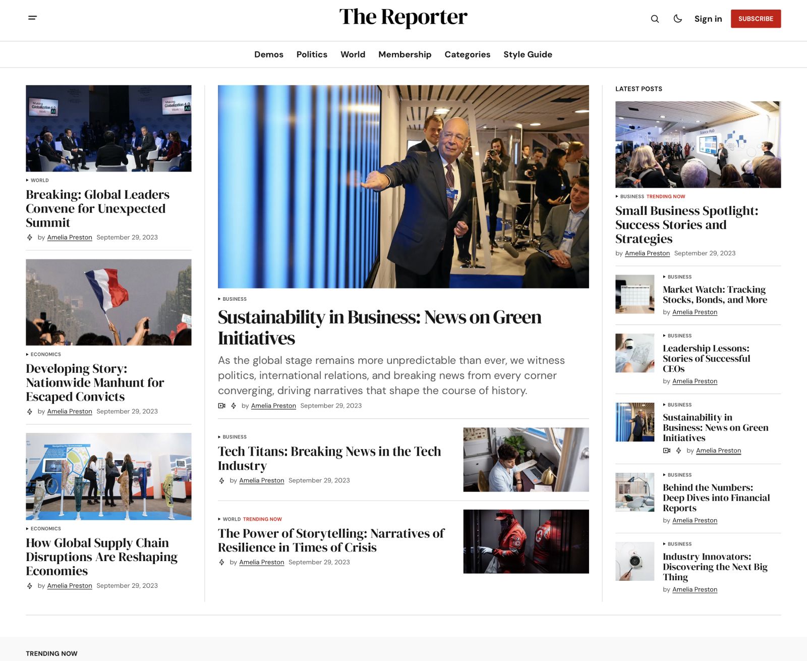 The Reporter - Ghost Theme for Media Publishing | High Five Themes