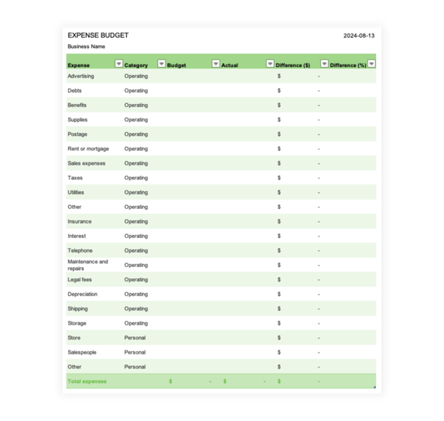 Free Budget Templates | Manage Your Finances