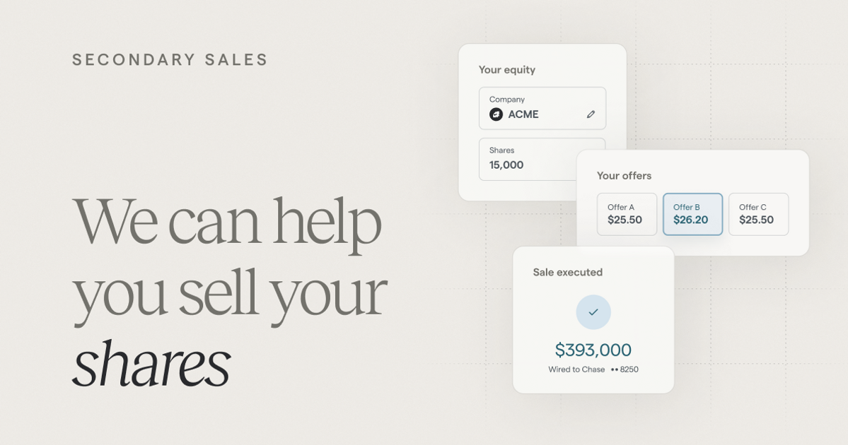 We’ll help sell your shares — Secfi