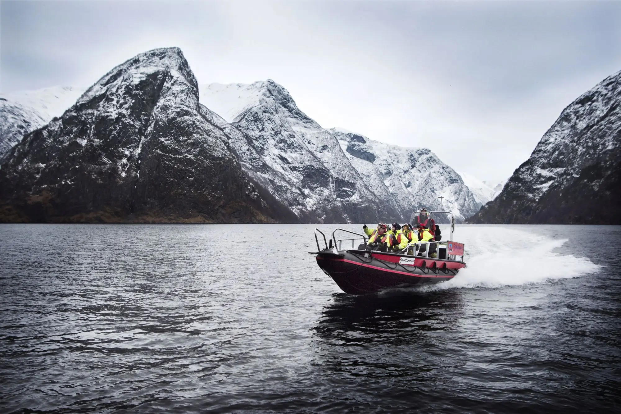 RIB-boat winter tour in Flåm, Norway