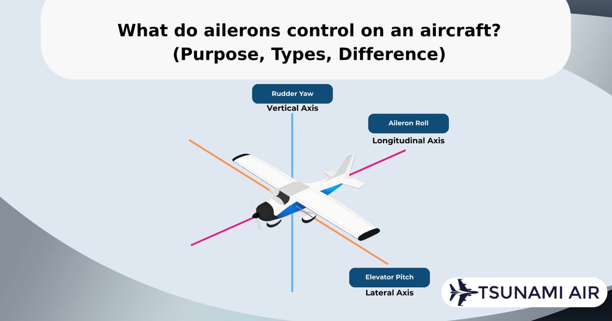 What do ailerons control on an aircraft? (Purpose, Types, Difference)